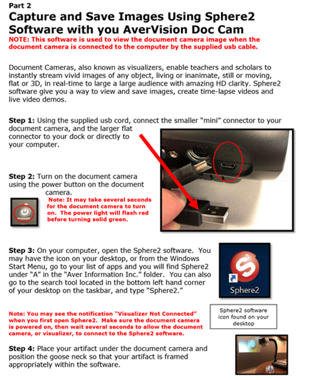 Sphere2: Understanding the software interface and capturing images ...