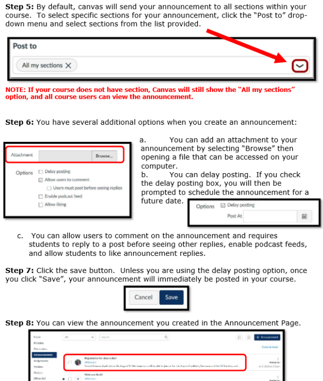 Announcements In Canvas TAF Help Desk